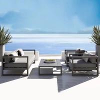 China Outdoor Aluminum Furniture Set Waterproof Sunscreen Leisure Seat Garden Sofa 3-Seat for sale