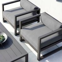 China Outdoor Aluminum Furniture Set Waterproof Sunscreen Leisure Seat Garden Sofa 3-Seat for sale
