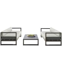 China Outdoor Aluminum Furniture Set Waterproof Sunscreen Leisure Seat Garden Sofa 3-Seat for sale