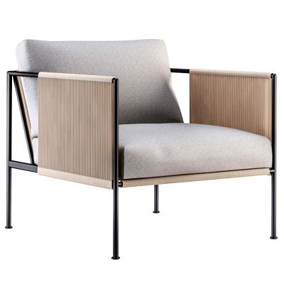 China Handmade Weaving Rope Outdoor Leisure Single Sofa Nordic Style Aluminum Frame for Hotel Villa Balcony Garden for sale