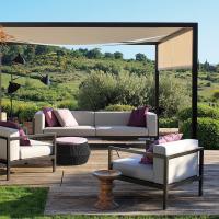 China Modern 3-Seat Outdoor Aluminum Alloy Sofa Set for Courtyard Terrace Living Room for sale
