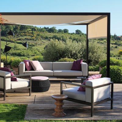 China Modern 3-Seat Outdoor Aluminum Alloy Sofa Set for Courtyard Terrace Living Room for sale