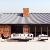 China Modern 3-Seat Outdoor Aluminum Alloy Sofa Set for Courtyard Terrace Living Room for sale