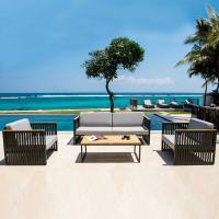 China Modern Rattan Garden Sofa Chair Set Aluminum Frame PE Rattan Waterproof 1 2 3 Seat for sale