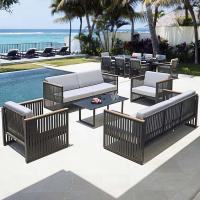 China Modern Rattan Garden Sofa Chair Set Aluminum Frame PE Rattan Waterproof 1 2 3 Seat for sale