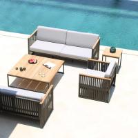 China Modern Rattan Garden Sofa Chair Set Aluminum Frame PE Rattan Waterproof 1 2 3 Seat for sale