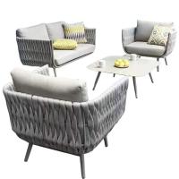 China Aluminum Frame Outdoor Patio Lounge Sectional Sofa Set with UV Resistant Fabric for Garden for sale