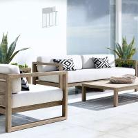 China Luxury Teak Outdoor Lounge Sofa Set Customizable Patio Furniture for Hotel Resort Garden for sale