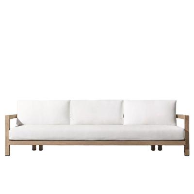 China Outdoor Teak Wood Sofa Set for Hotel Garden Terrace 3 Seat Couch for sale