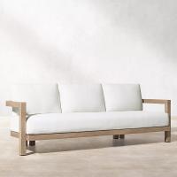 China Outdoor Teak Wood Sofa Set for Hotel Garden Terrace 3 Seat Couch for sale