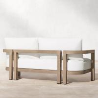 China Outdoor Teak Wood Sofa Set for Hotel Garden Terrace 3 Seat Couch for sale