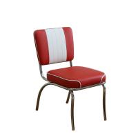 China Retro American 50s Diner Dining Set PU Leather Metal Table and Chairs 120x70x75 cm for sale