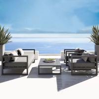 China Nordic Aluminum Outdoor Sofa Set Waterproof Sunscreen Leisure Furniture Custom Size for sale