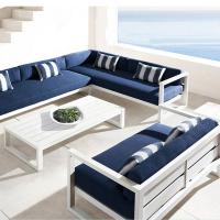 China Nordic Aluminum Outdoor Sofa Set Waterproof Sunscreen Leisure Furniture Custom Size for sale