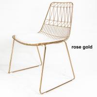 China Outdoor Metal Wire Side Dining Chair 53x46x80.5cm for Wedding Restaurant Cafe for sale