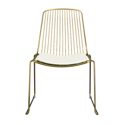 China Nordic Metal Wire Chair 60x58x83 cm Modern Restaurant Cafe Leisure Seating Gold Black White for sale