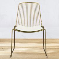 China Nordic Metal Wire Chair 60x58x83 cm Modern Restaurant Cafe Leisure Seating Gold Black White for sale