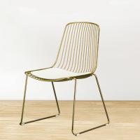 China Nordic Metal Wire Chair 60x58x83 cm Modern Restaurant Cafe Leisure Seating Gold Black White for sale