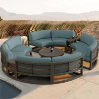 China Luxury Outdoor Arc Sofa Set Aluminum Alloy Waterproof Sunscreen for Garden Villa Courtyard for sale