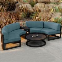 China Luxury Outdoor Arc Sofa Set Aluminum Alloy Waterproof Sunscreen for Garden Villa Courtyard for sale