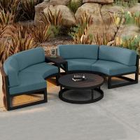 China Luxury Outdoor Arc Sofa Set Aluminum Alloy Waterproof Sunscreen for Garden Villa Courtyard for sale