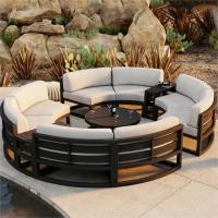 China Luxury Outdoor Arc Sofa Set Aluminum Alloy Waterproof Sunscreen for Garden Villa Courtyard for sale