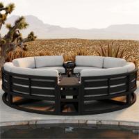 China Luxury Outdoor Arc Sofa Set Aluminum Alloy Waterproof Sunscreen for Garden Villa Courtyard for sale