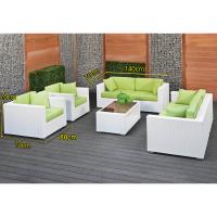 China Modern 6-Seater Patio Rattan Sectional Sofa Set with Fire Pit Table Waterproof Outdoor Furniture for sale