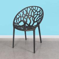 China PP Plastic Stackable Outdoor Garden Cafe Chair 45x48x80cm Durable Lightweight Modern Seating for sale
