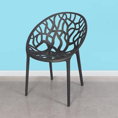 China PP Plastic Stackable Outdoor Garden Cafe Chair 45x48x80cm Durable Lightweight Modern Seating for sale