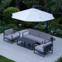 China Outdoor Teak Wood Sofa and Sunbed Set Modern Garden Furniture Customizable for sale