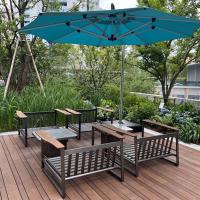 China Outdoor Teak Wood Sofa and Sunbed Set Modern Garden Furniture Customizable for sale