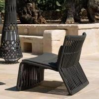 China Outdoor Rope Woven L-Shaped Sectional Sofa Set with Chaise Lounge Right 5cm Cushion for sale