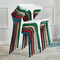 China Lightweight Stackable Plastic Chairs with Armrest for Events Weddings 440mm Seat Height for sale