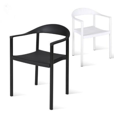 China Stackable PP Plastic Armchair with Metal Legs 35x42x78 cm Leisure Dining Chair for sale