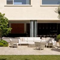 China Modern Outdoor Sofa Set 3-Seater Leisure Garden Furniture with Cushions for sale