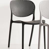 China Stackable Plastic Dining Chair 4pcs per Carton Colorful Breathable Back Design for sale
