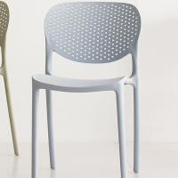China Stackable Plastic Dining Chair 4pcs per Carton Colorful Breathable Back Design for sale