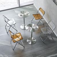 China Stainless Steel Round Table with Foldable Dining Chair Set 40-70cm Customizable for Restaurant Outdoor Use for sale