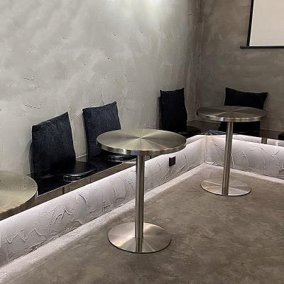 China Minimalist Stainless Steel Round Bar Table 40-60 cm Outdoor Dining Restaurant Furniture for sale