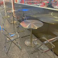China Minimalist Stainless Steel Round Bar Table 40-60 cm Outdoor Dining Restaurant Furniture for sale