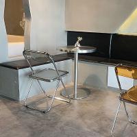 China Minimalist Stainless Steel Round Bar Table 40-60 cm Outdoor Dining Restaurant Furniture for sale