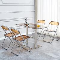 China Modern 4 Seater Glass Top Dining Table Set 120x60cm with Chairs for Restaurant Hotel for sale