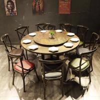 China Customized Retro Industrial Wooden Cafe Restaurant Table and Metal Leather Chair Set JL-4325 for sale