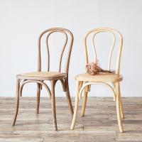 China Solid Wood Bentwood Dining Chairs Stackable Rattan Coffee Chairs for Restaurant Retro Style for sale