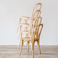 China Solid Wood Bentwood Dining Chairs Stackable Rattan Coffee Chairs for Restaurant Retro Style for sale
