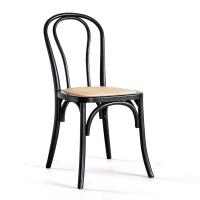China Solid Wood Bentwood Dining Chairs Stackable Rattan Coffee Chairs for Restaurant Retro Style for sale