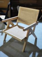 China Nordic Modern Wood Rattan Leisure Lounge Chair with Armrest for Hotel Living Room for sale