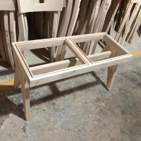 China Solid Wood Rattan Dining Chair Bench with Footstool Durable Natural Finish for Restaurant Cafe Use for sale