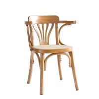 China Modern Dining Chair Nature Rattan Coffee Chair Solid Wood Armrest Chairs 2pcs MOQ for sale